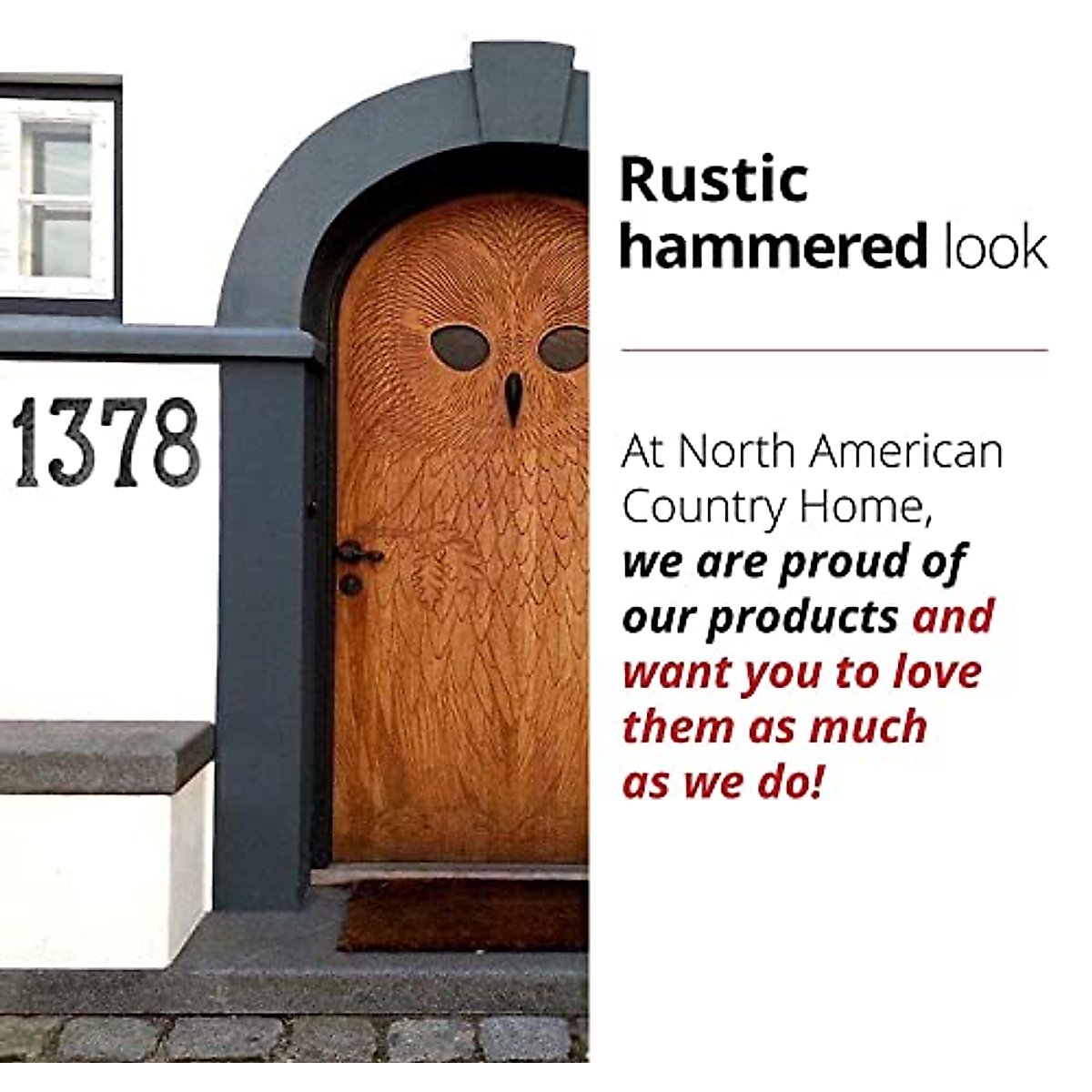 NACH House Numbers for Outside, 8 inch Black Address Numbers for House - Number 9 - Rustic Numbers for Outside with Mounting Hardware