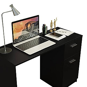 Madesa Compact Computer Desk Study Table for Small Spaces Home Office 43 Inch Student Laptop PC Writing Desks with Storage and Drawer - Black