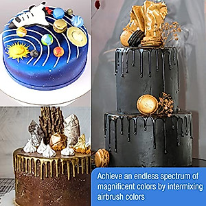 U.S. Cake Supply Airbrush Cake Pearlescent Shimmer Metallic Color Set - The 6 Most Popular Metallic Colors in 0.7 fl. oz. (20ml) Bottles - Safely Made in the USA product