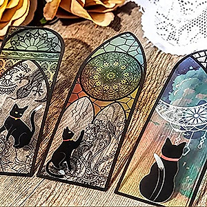 6PCS Cute Black Cat Waterproof Bookmark with Creative Design, The Best Gift for Those who Love to Read