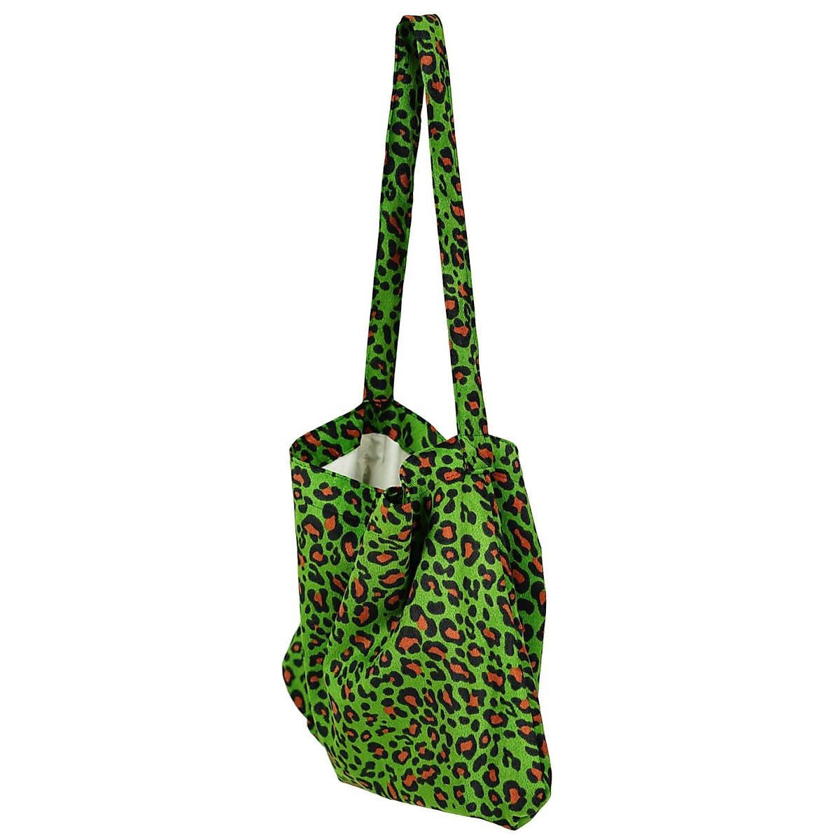 ZAIIVE Leopard Pattern Corduroy Tote Bag, Retro Green Leopard Print Crossbody Corduroy Shoudler Bag For Women Travel Shopping With Magnetic Snap