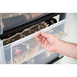 IRIS 110309 110309 6-Drawer Wide Chest, Black