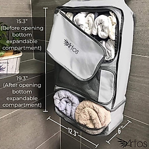 Artos Hanging Portable Luggage Suitcase Carry On Closet Shelving Organizer w/Hooks| for Travel, Camper, RV |Packing Cube(Grey)