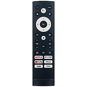ERF3N90H Voice Command Remote Control Replacement compatible with Hisense Smart QLED TV 2022 Model 43A65H 50A65H 55A65H 55U7G 65A65H 65U65H 75A65H 75U7G 75U8H 43A6H 50A6H 43A68H 50A68H 50U6H 55A68H