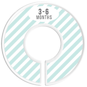 Baby Closet Size Dividers, Mint, Set of 6 Organizers, BoyStripe, Chevron