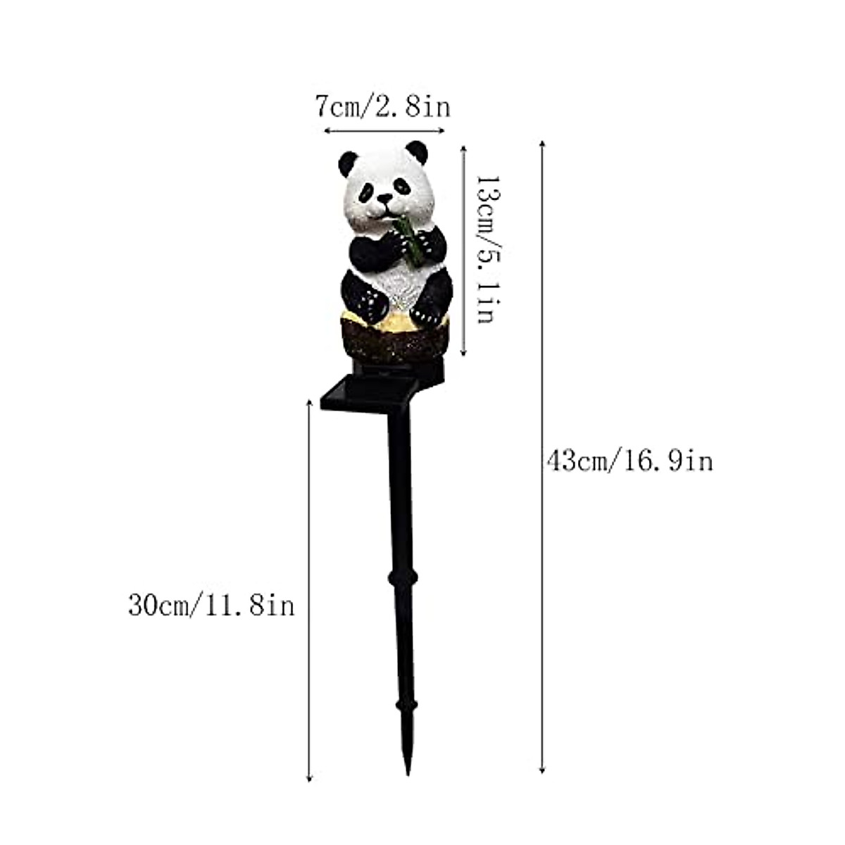 Pannow Outdoor Solar Panda Lights, Solar Powered LED Lovely Panda Light, Waterproof Resin Garden Decorative Lighting Lamp for Garden Landscape Camping Patio Lawn Yard Pathway Porch Backyard Decor