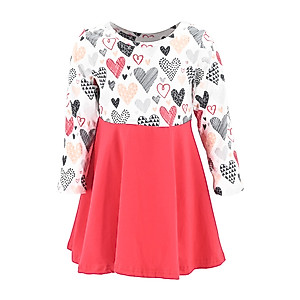 Unique Baby Girls Valentines Day Fashion Hearts Tutu Dress (8Y, Red)