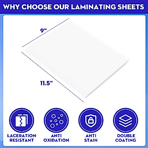 CAREGY Thermal Laminating Pouches, 200 Pack Laminating Sheets, 3 Mil, 9 x 11.5 Inches Lamination Sheet Paper for Laminator, Clear, Letter Size, Office and School Supplies