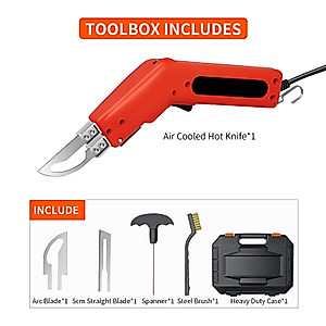 RONGTER Electric Hot Knife Rope Fabric Foam Fabric Cutter with 2 Blades Hot Knife 100W up to 932℉（500℃）, Hotwire Foam Cutter 110V, Cutting Tool for Fabrics Ropes Belts Foam Board Kt Board Leather