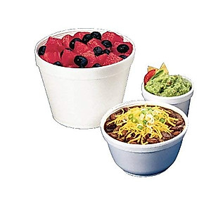 Mr Miracle 4 Ounce Foam Cup with Vented Lid in White. Hot and Cold Foods. For Ice Cream, Yogurt, Soup, Sauce, Takeout, Carryout. Model MM-4J6/6JL-100