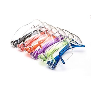ANSI Z87.1 EN166 Certified Kids Safety glasses, Kids goggles, Scratch, Impact and Ballistic Resistant Safety Goggles with Clear Lens assorted color frame, Child Youth Size, 6 Pairs
