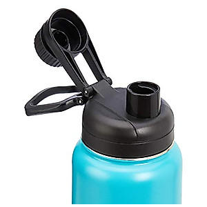 Amazon Basics Stainless Steel Insulated Water Bottle with Spout Lid – 30-Ounce, Teal