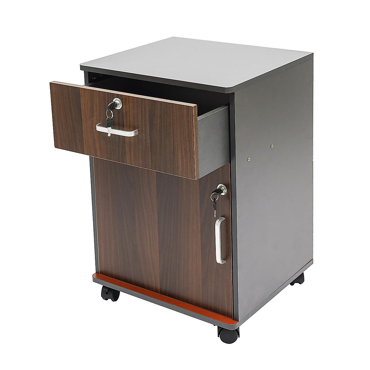 1-Drawer File Cabinet, Home Printer Stands, Office Vertical Files, Mobile File Cabinet,Metal File Cabinets with Lock,Vertical Filing Organization Storage Cabinets,Rolling Printer Stand with Cabinet