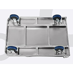 Platform Truck Flat Handtruck Stainless Platform Truck with 4 Wheel Moving Dolly Cart Load 660lb/880lb Folding Push Cart Heavy Flatbed Cart Reliable