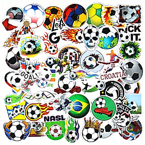 ALFUN Soccer Gifts Set for Kids, Soccer Blanket 50"*60", 50 Pieces Soccer Stickers, Soccer Bracelet & Greeting Card, Soccer Gift Bags for Boys Girls