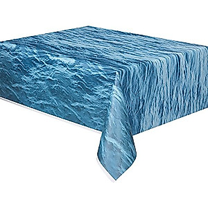 Unique tableware Ocean Waves Plastic Tablecover-108 x 54" | 1 Pc, 54" x 108"