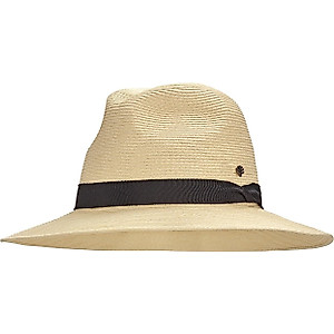 Coolibar UPF 50+ Men's Women's Peyton Lightweight Fedora - Sun Protective (XX-Large- Ivory/Black)