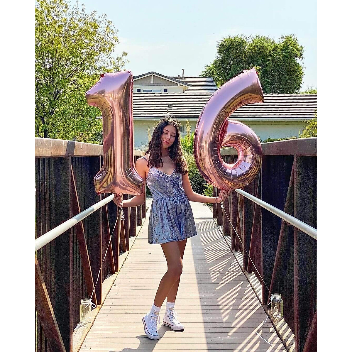 40 Inch Large Rose Gold Number 7 Balloon Extra Big Size Jumbo Mylar Foil Helium Balloons for Birthday Party Celebration Decorations Graduations Wedding Anniversary Baby Shower Supplies Engagement