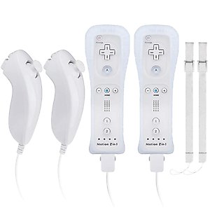 Controller Replacement for Wii Remote Controller, Kicy Wii Remote and Nunchuck Built in 3-axis with Motion Plus, Compatible with Wii/Wii U