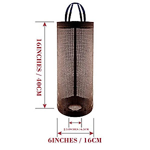 Plastic Bag Dispenser, Wall Hanging Grocery Bag Holder, Large Folding Hanging Storage Bag for Kitchen, Brown