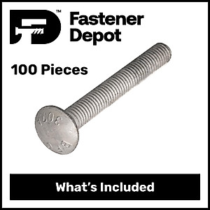 5/16"-18 x 1-1/4" Hot Dipped Galvanized Carriage Bolt, Full Thread, Grade A, Quantity 100 - by Fastener Depot, LLC