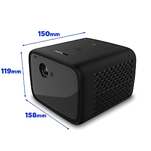 Philips PicoPix MaxTV, Native 1080p HDR10, Portable Outdoor & Indoor Projector, Android TV, LED DLP, 4h Battery Life, HDMI, USB-C, Booming Sound