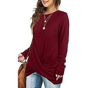 Jescakoo Tunic Shirts For Women To Wear With Leggings Ladies Long Sleeve Tops Xl