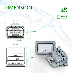 Xapolu LED Explosion Proof Light 60W 8400LM(240W HPS Eqv.), Class I Division II Hazardous Locations Luminaires Industry Lighting 100-277V IP66 Waterproof, UL844 Certified XA2 Series