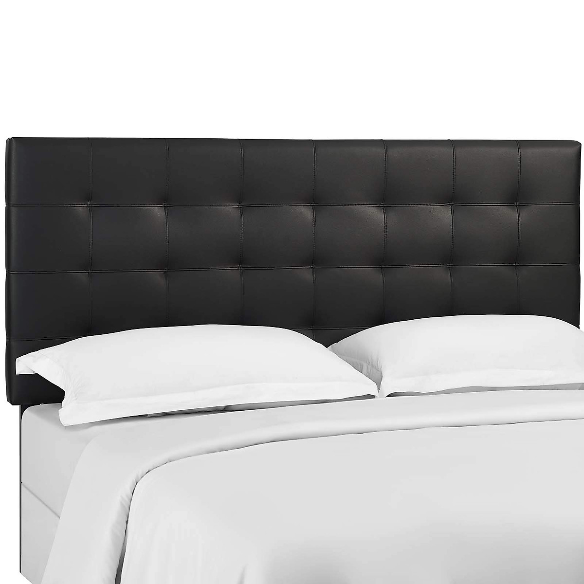 Modway Paisley Upholstered Tufted Faux Leather King and California King Headboard Size in Black