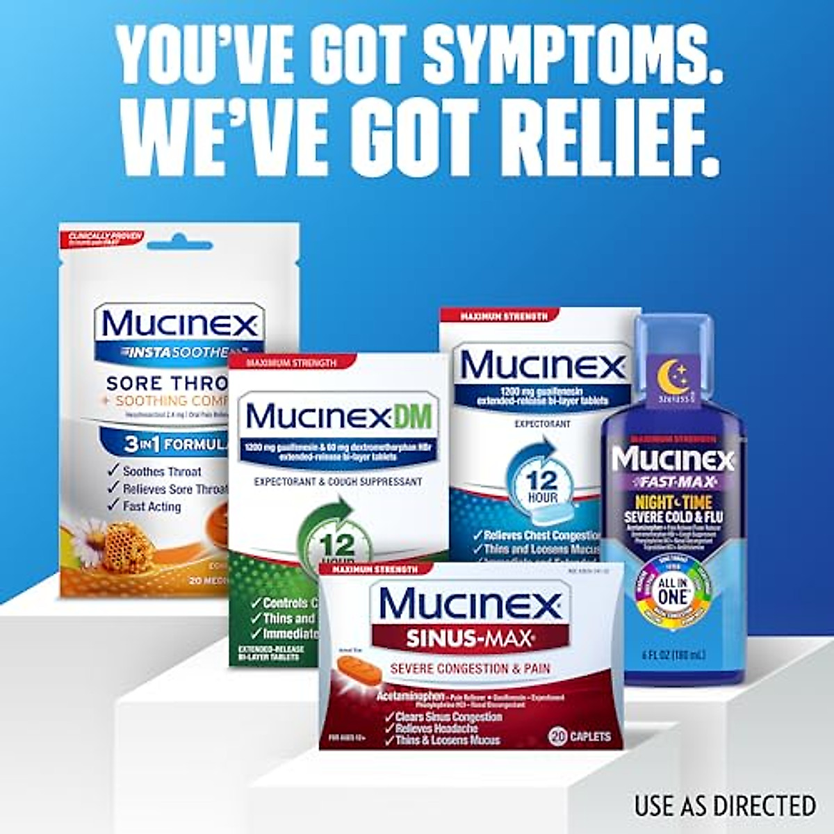 Mucinex Sinus Max Severe Congestion & Pain Relief, Maximum Strength Nasal & Sinus Relief, Decongestant for Adults, Acetaminophen Pain Reliever, Guaifenesin Expectorant and Mucus Removal, 20 Caplets