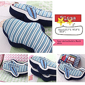 ABREEZE Airplane Shaped Pillow Decorative Pillows Bed Decor Little Girls Boys Toy Cute Room Decor & Plane Pillow for Bedroom Sofa Chair