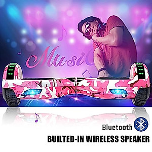 FLYING-ANT Hoverboard with Seat Attachment, 6.5” Self Balancing Scooter with Hoverkart, Hoverboards with Bluetooth and LED Lights, Best Gift for Kids and Teenagers,Shipping from USA