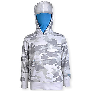 Spalding Boy’s Ninja Hoodie and Jogger Pant Set with Built in Face Gaiter, White Camo, Size 8