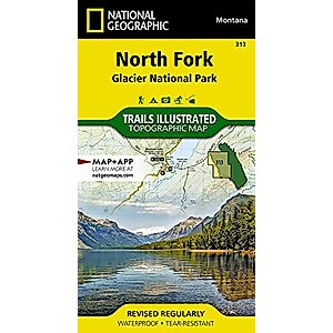 North Fork: Glacier National Park Map (National Geographic Trails Illustrated Map, 313)