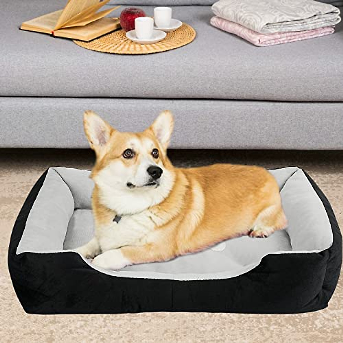 SENNAUX Small Dog Bed Mat, Polypropylene Material, 17.7in x 11.8in x 6in, Non-Slip Bottom