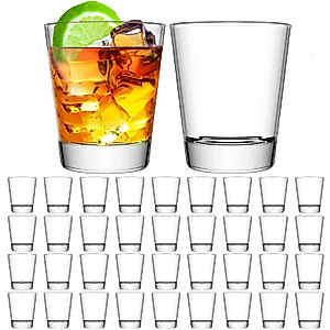 SuproBarware Shot Glass Set of 36 Heavy Base Shot Glass Bulk 2 oz Round Shot Glasses Set for Espresso, Whiskey, Liqueurs and Tequila