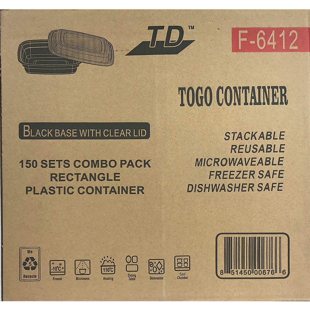 TD F6412 12oz. Appetizer & Dessert Containers with Lids Microwavable BPA Free 150ct