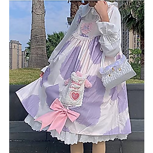 Topin Women's Kawaii Lolita Crossbody Bag Lace Pearls Clutch Casual Cosplay Party Handbag