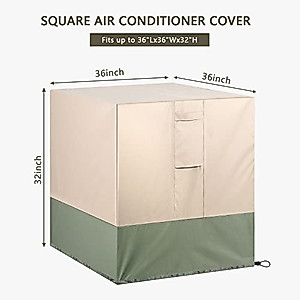 Sunolga Air Conditioner Cover for Outside Units, Water Resistant and Windproof Design - AC Covers Fits up to 36 x 36 x 32 inches