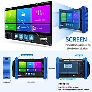 Rsrteng CCTV Tester,IPC-7600CADHS Plus 8K 32MP IP Camera Tester with Cable Tracer 4K 8MP AHD CVI TVI SDI CVBS Coaxial Camera Tester 7” Touch Screen Monitor Support HDMI VGA TDR WiFi Audio POE RS485