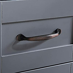 30" Grey Bathroom Vanity Sink Combo Marble Pattern Top w/Mirror Faucet&Drain Set