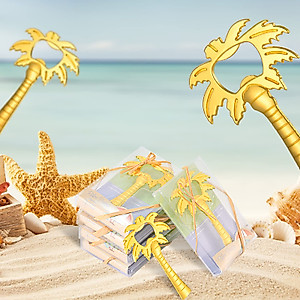 50PCS Coconut Tree Bottle Openers for Wedding Favors, Hawaiian Bridal Shower or Baby Shower Party Gifts for Guests Bulk (Gold)