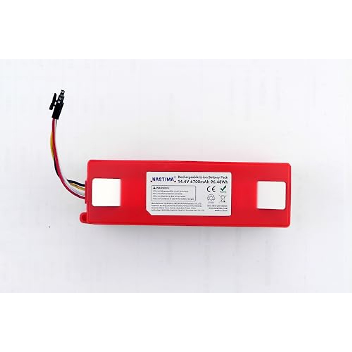 NASTIMA 14.4V 6700mAh 96.48Wh Li-ion Battery Compatible with Xiaomi Roborock S50 S51 S52 S53 S55 S502 S5 Max S6 S7; T6 61 65 Full Series, Mijia 1st and 2nd Generation Replacement Battery with BMS