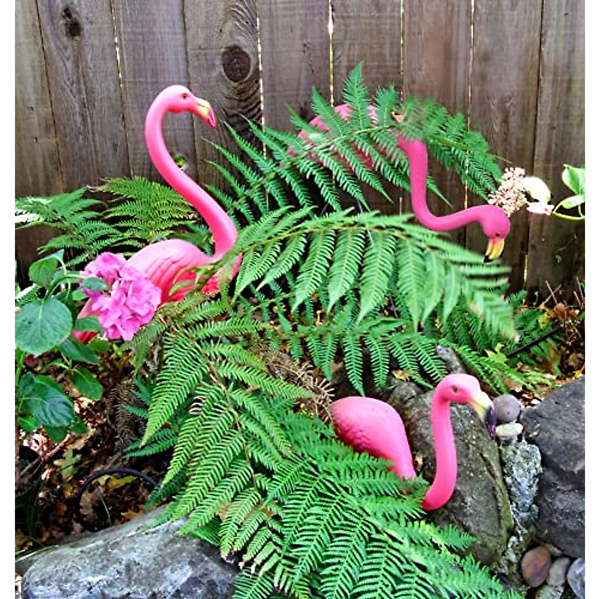 GiftExpress Set of 2, Small Pink Flamingo Yard Ornament/Mini Yard Flamingos Ornaments/Pink Flamingo Garden Yard Decor (2)