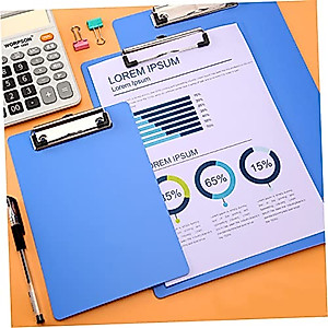 STOBOK 4pcs Folder Nursing Clip Board Small Clipboards Office Clipboard Restaurant Clipboard Menu Cover Board Writing Support Business Agent Writing Board Exam Paper Clips Letter Blue A4
