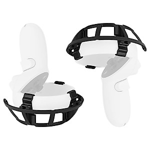 Geekria Anti-Collision Protection Frame Cover Set Compatible with Meta Quest 2 Grip Handle Bumper Guard VR Accessories Virtual Reality Handle Stand Anti Collision Protector