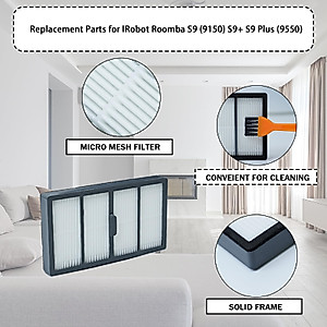 Replacement Parts for iRobot Roomba s9 (9150) s9+ s9 Plus (9550) s Series Robot Vacuum Cleaner Accessory Kit