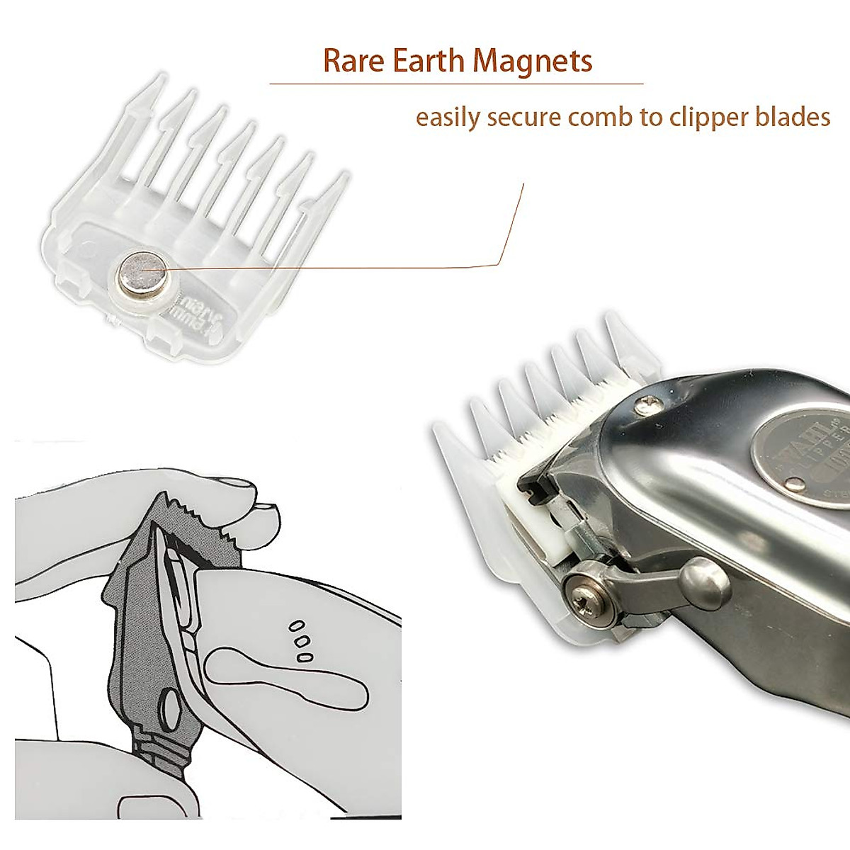 Professional Hair Clipper Guards Guides Hair Cutting Guides #3170-400- 1/8” to 1 fits for All Wahl Clippers