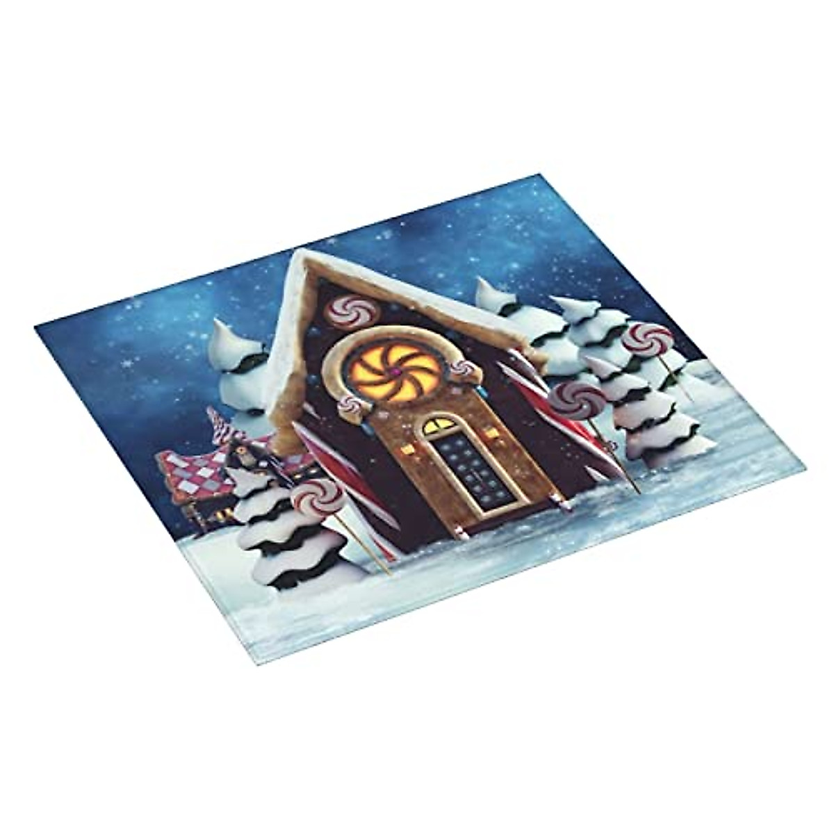 Lollipops Christmas Trees Cottage Printed Drying Mat For Kitchen Ultra Absorbent Microfiber Dishes Drainer Mats Non-Slip Silicone Quick Dry Pad - 18 X 16inch