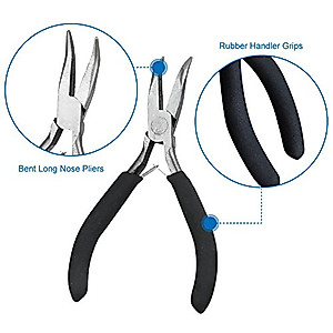 anezus Jump Rings for Jewelry Making Supplies with Jump Ring Pliers (1200Pcs Dull Silver and Bright Silver)